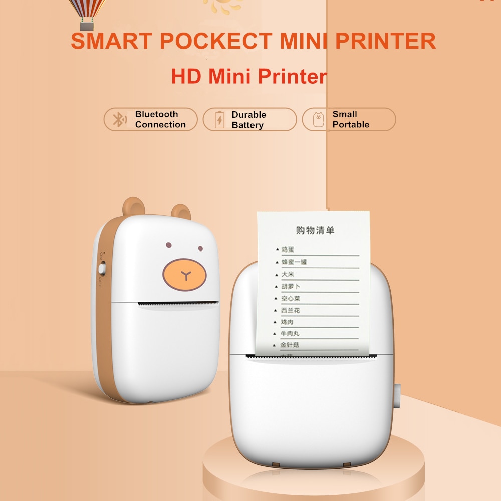 Smart Pocket Mini Printer 203Dpi Hd Draagbare Bt V... – Grandado