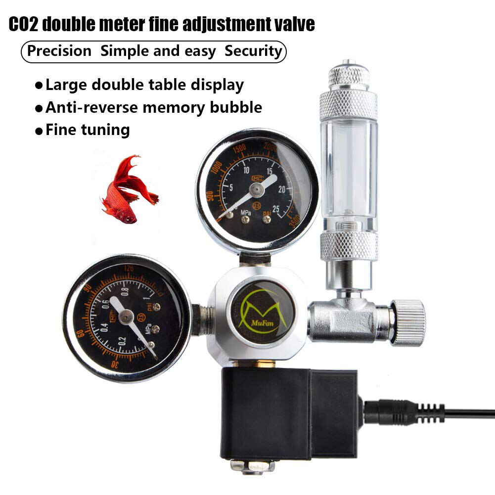 Aquarium CO2 Regulator w/ Dual Gauge Solenoid Valv... – Grandado