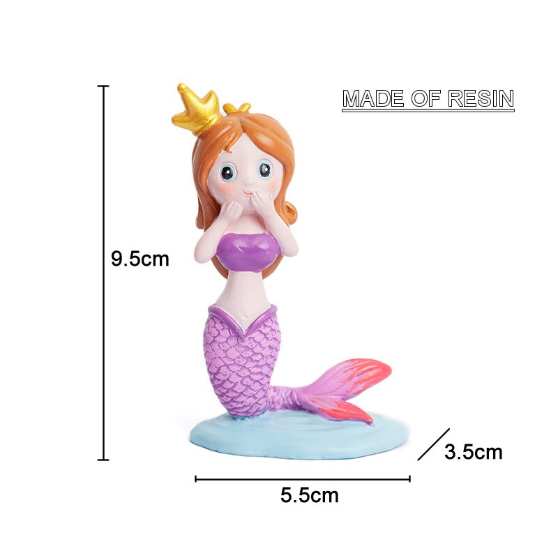 Mini Cute Resin Mermaid Cake Decoration Children R... – Grandado