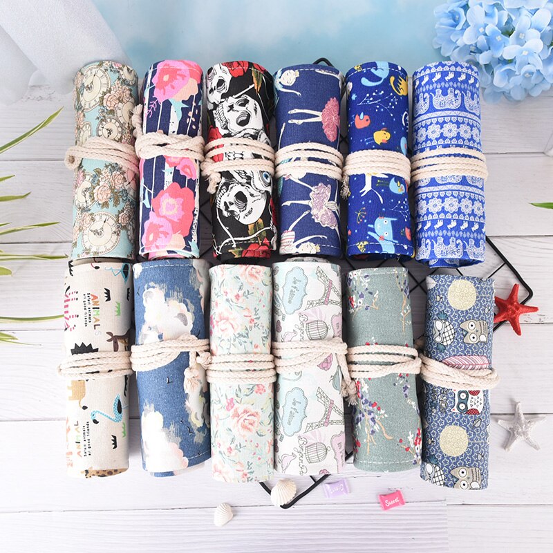 36 Gat Etui Grote Cartoon Canvas Wrap Roll Up Etui... – Grandado