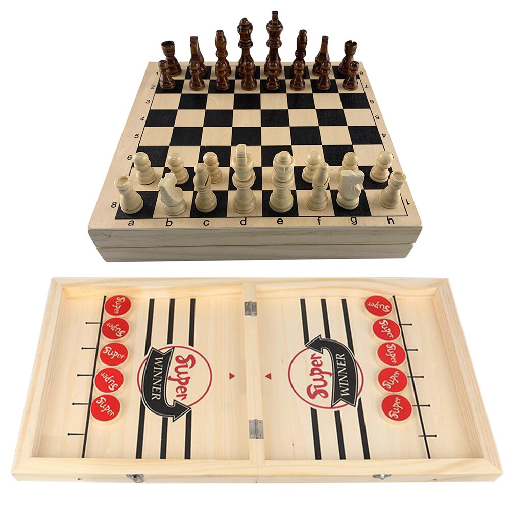 Chess Board Desktop Kids Puzzle Games Toys Wooden ... – Grandado