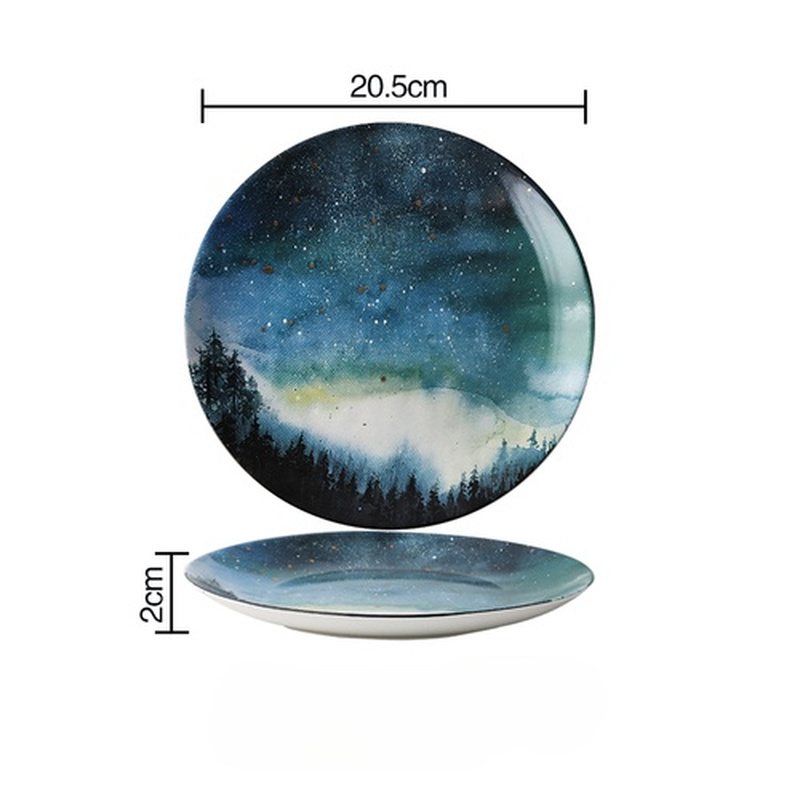 8 inch Starry Universum Platte Set Keramik Gericht... – Vicedeal