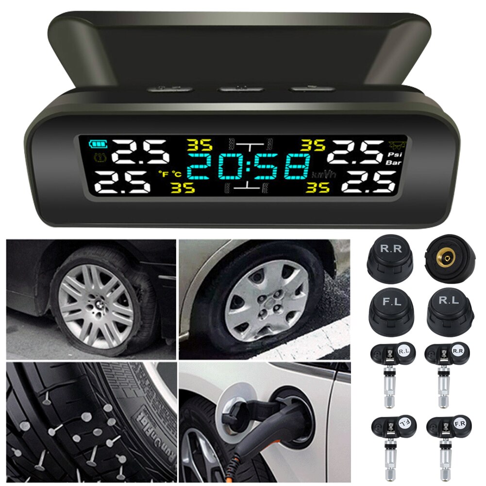 TY17 TY18 Solar Auto Tpms Met Klok Auto Bandenspan... – Grandado