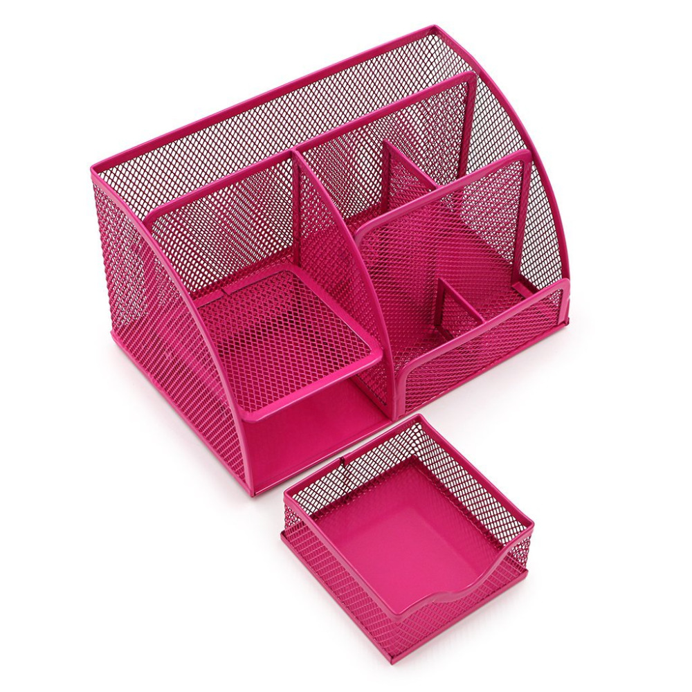 Pink Office Supplies Mesh Desk Organizer Desktop P... – Grandado