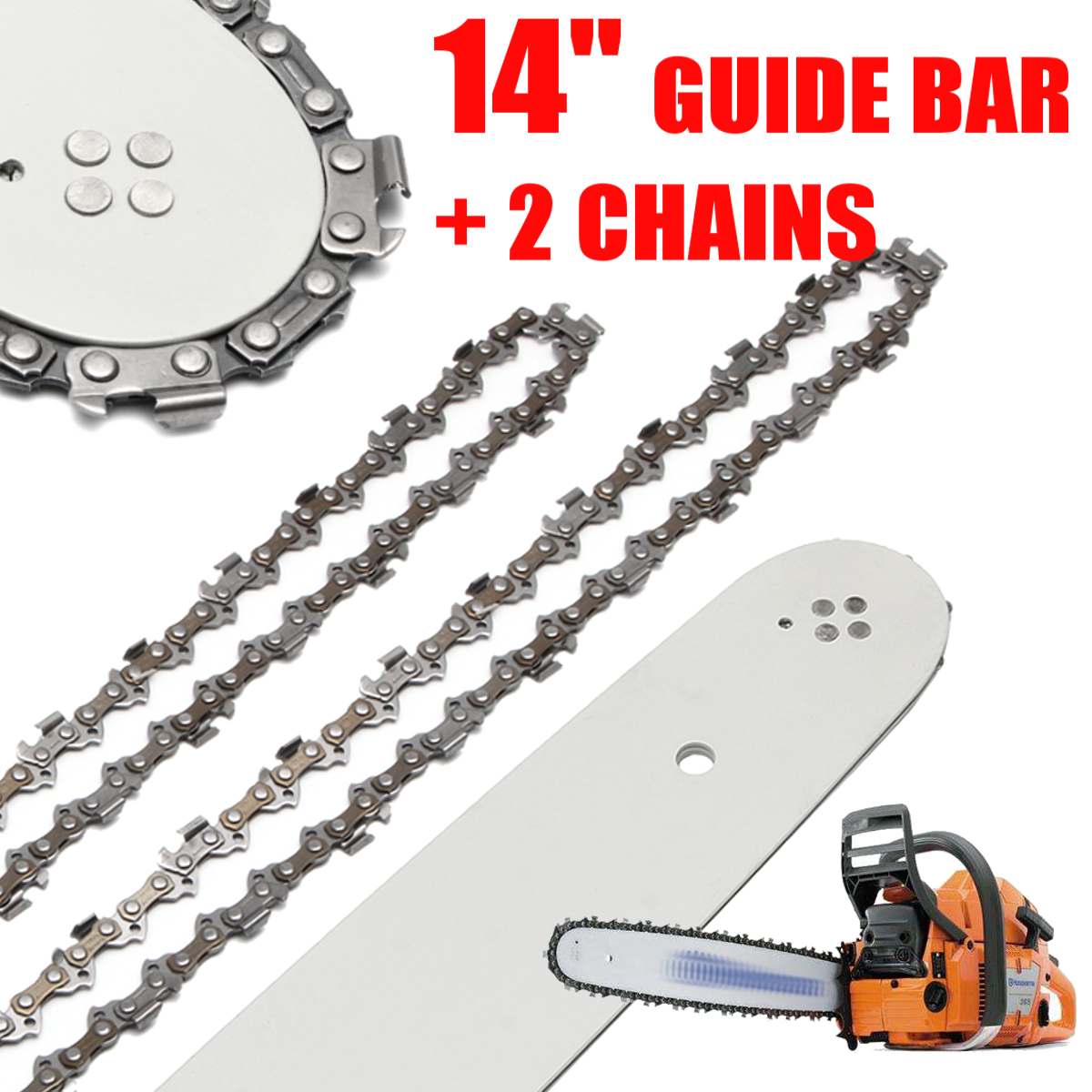14 Inch Chain Saw Guide Bar with 2pcs Chains for STIHL 017 MS170 MS171 ...