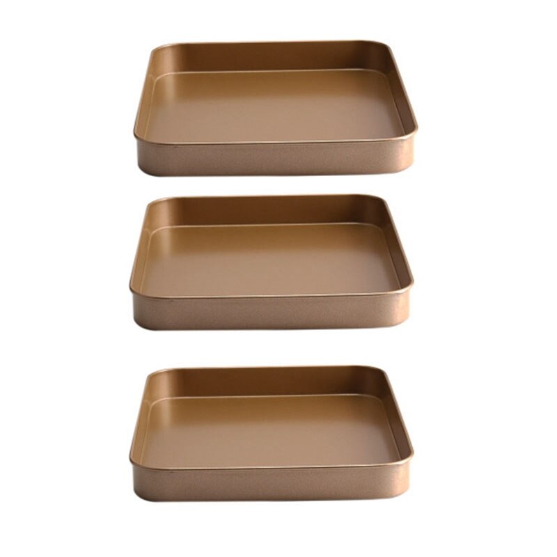 3 Pcs Rectangular Non-Stick Bread Cake Baking Tray... – Vicedeal