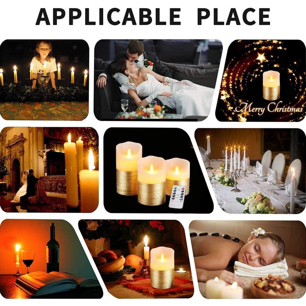 Electronic Golden LED Simulation Swing Candle Flam... – Grandado