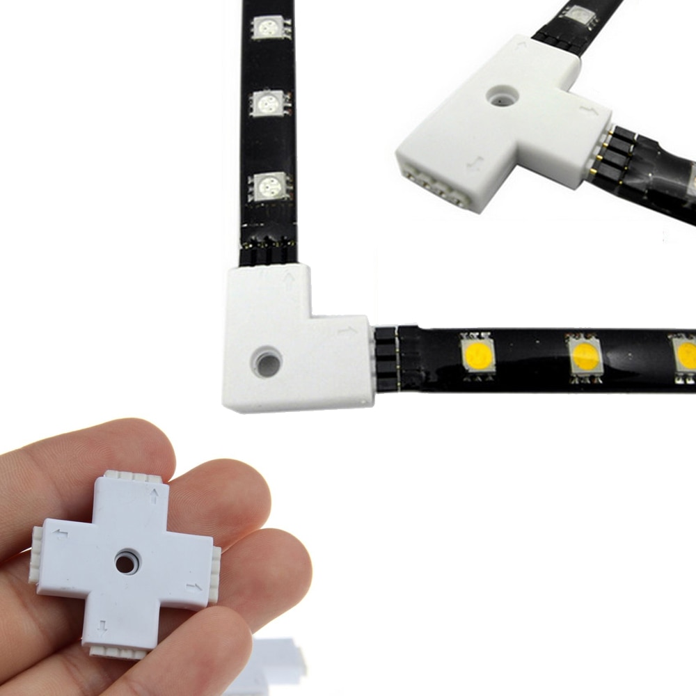 5pcs 4 pin LED Connector L T X Shape For connectin... – Vicedeal