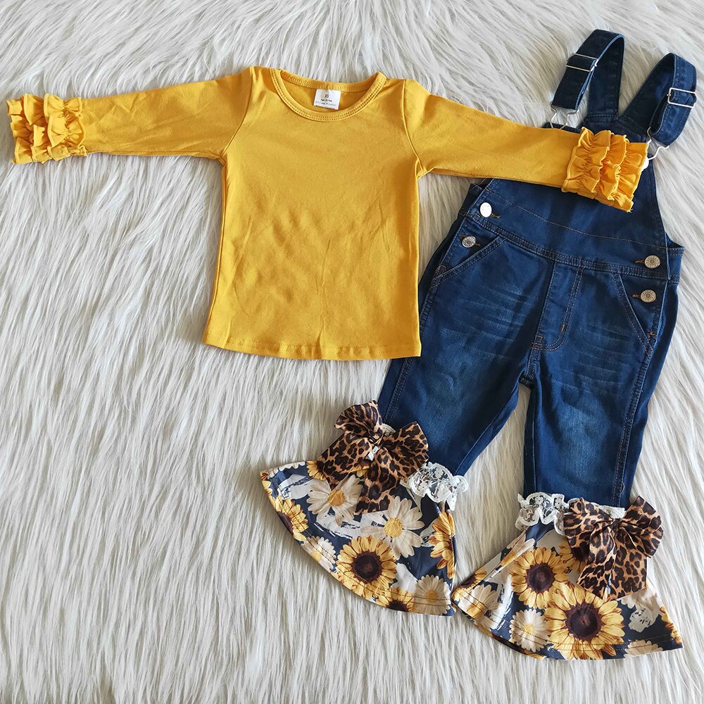 kids clothes girls overalls with shirt boutique ki... – Grandado