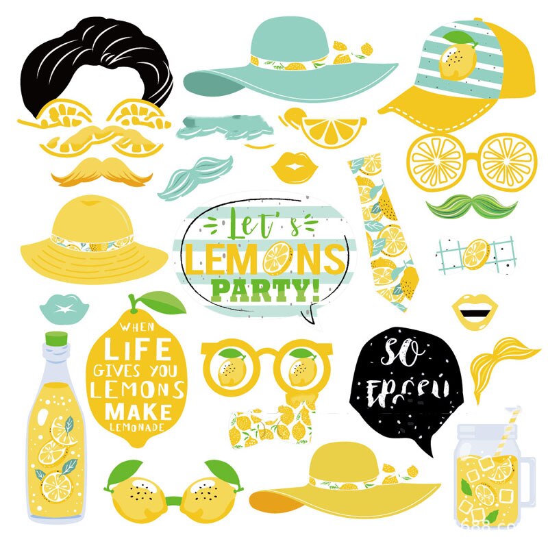 25Pcs Photobooth Summer Lemon Photos Hottest Summe... – Grandado