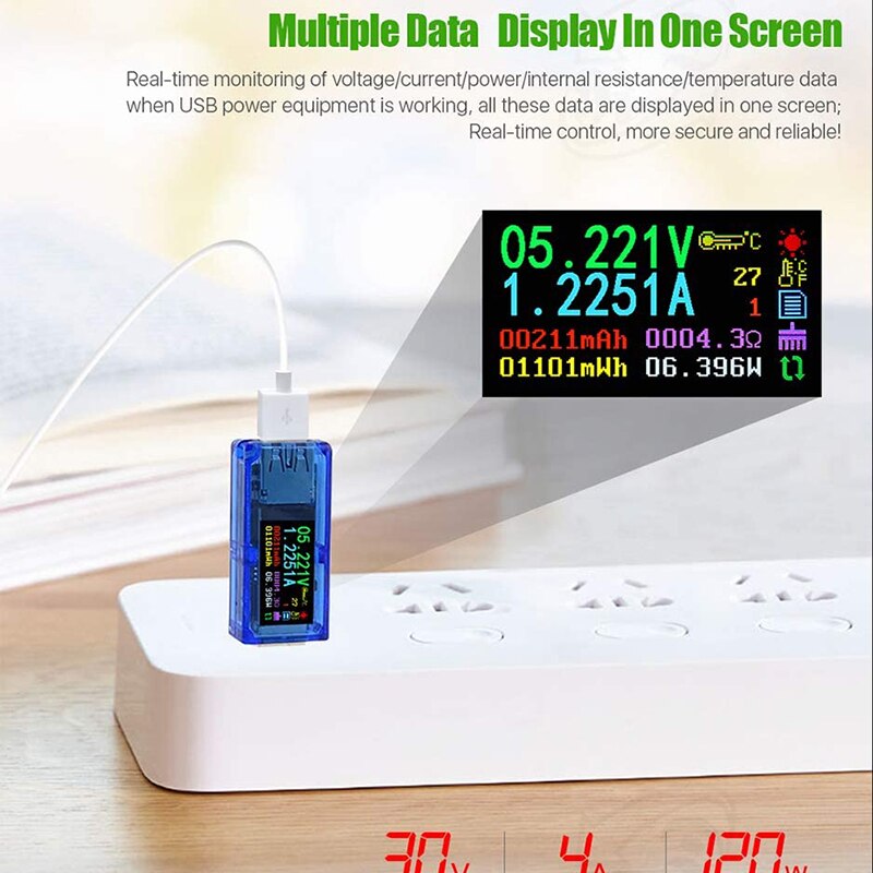 USB 3.0 Power Meter 3.7-30V 0-4A Voltage Tester Multimeter, USB Current ...