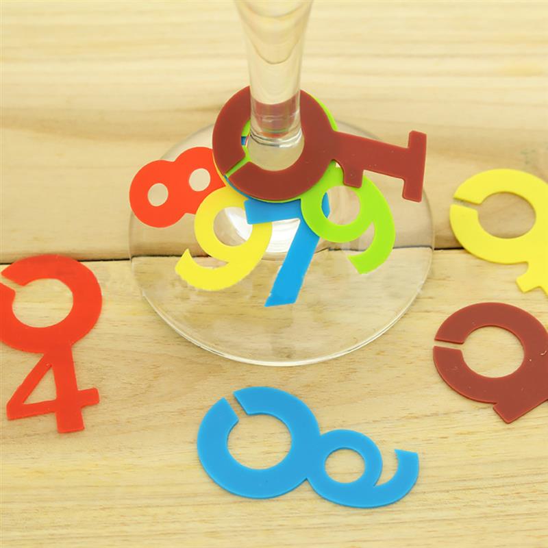 50 teile/satz Kreative Digitale Wein Glas Charme Hängen Silikon Anzahl Wein Glas Marker Trinken ...