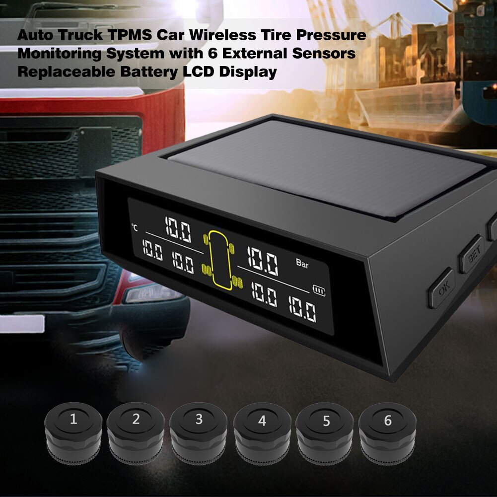 Car Tire Pressure Monitoring System 6-wheel Truck ... – Vicedeal