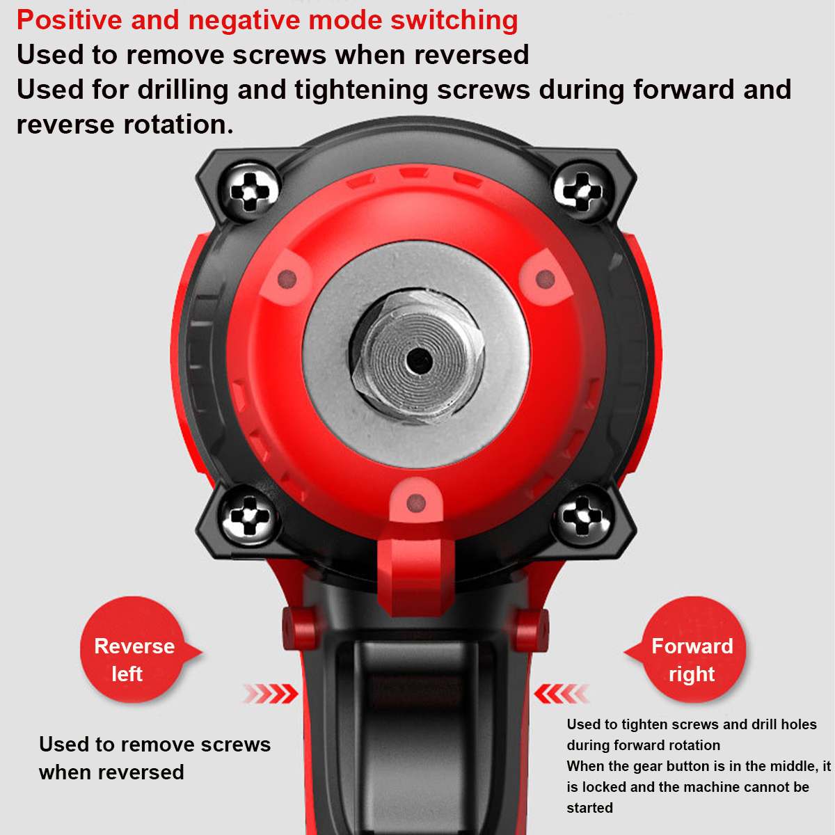 18V 550N·m Electric Brushless Impact Wrench 1/2 So... – Grandado