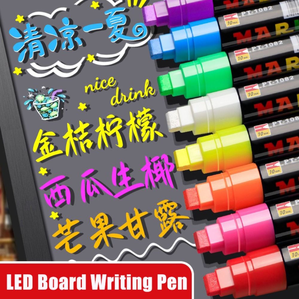 8PCS/Set Erasable Liquid Chalk Pen 8 Colors Dust F... – Grandado