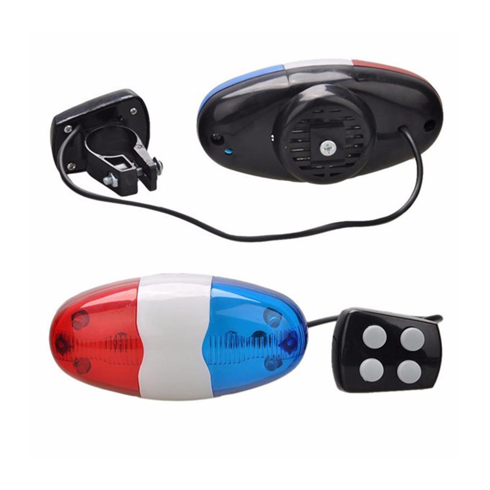 6 LED 4 Tone Sounds Bicycles Bell Police Car Light... – Grandado