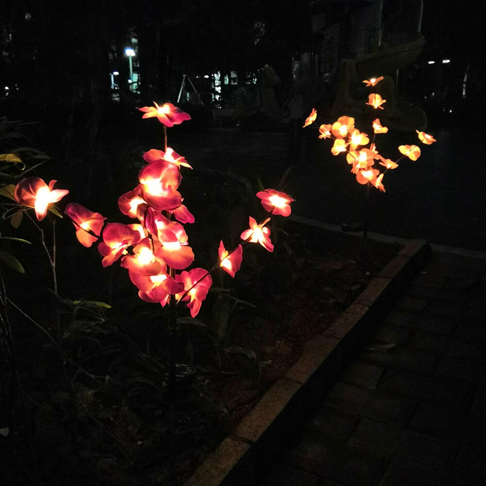 2Pcs LED Orchid Flowers Solar Powered Garden Lamps... – Grandado