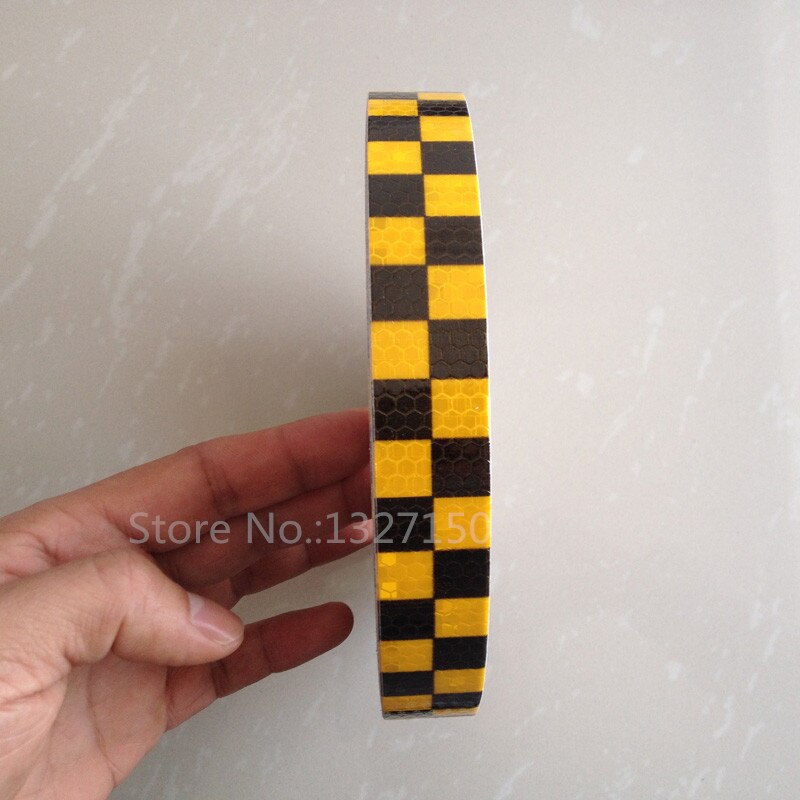 25mmx1m Black and Yellow Square Safety Reflective ... – Grandado