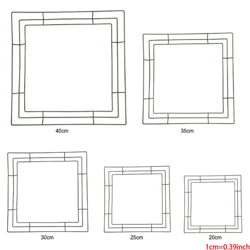 Square Metal Wreath Frame DIY Front Door Art Craft... – Vicedeal
