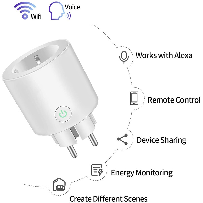 Smart Plug Wifi Socket Eu 16A Power Monitor Timing... – Vicedeal
