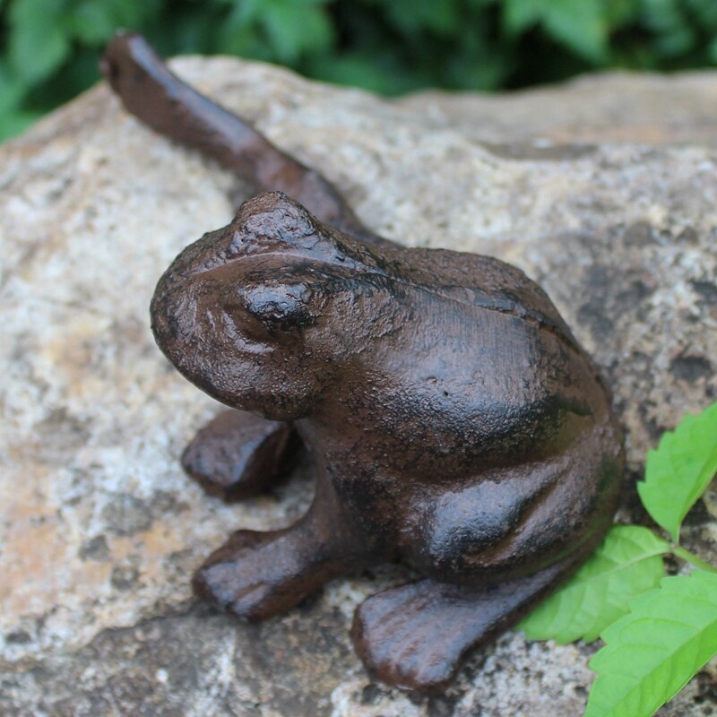 Vintage Home Garden Decor Cast Iron Frog Figurines... – Grandado