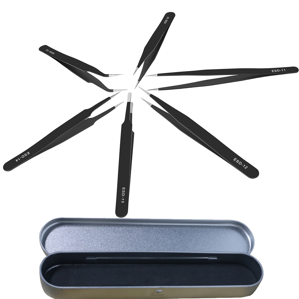 ESD Anti-Static Stainless Steel Tweezers Precision... – Vicedeal