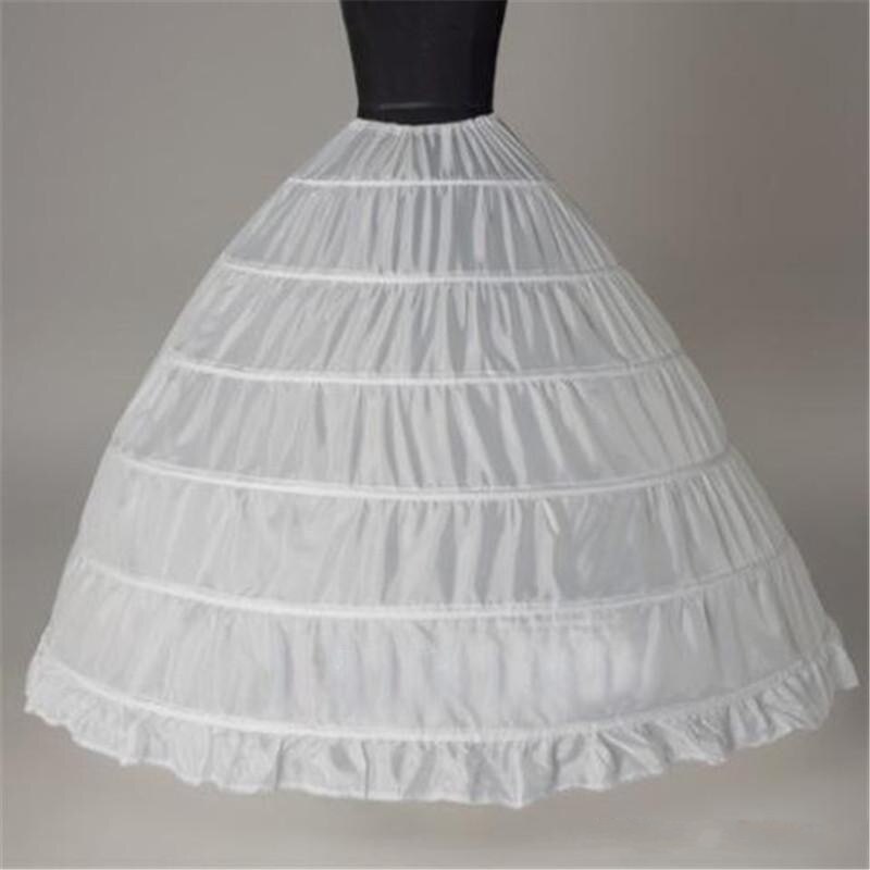 6 Hoops Ball Gown White Bridal Petticoat Bone Full... – Grandado
