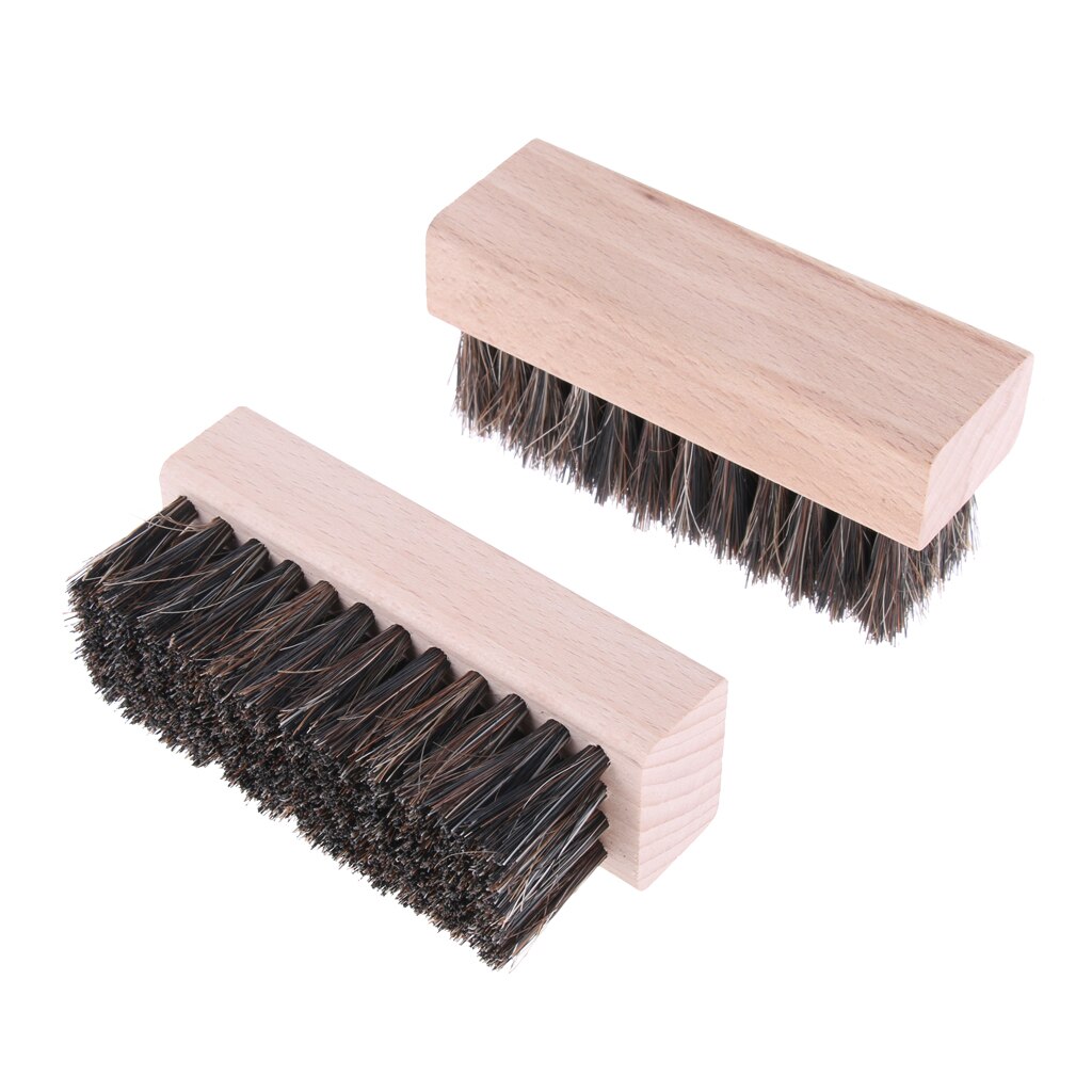 2 Pieces Horsehair Bristles Shoes Clean Brushes fo... – Grandado