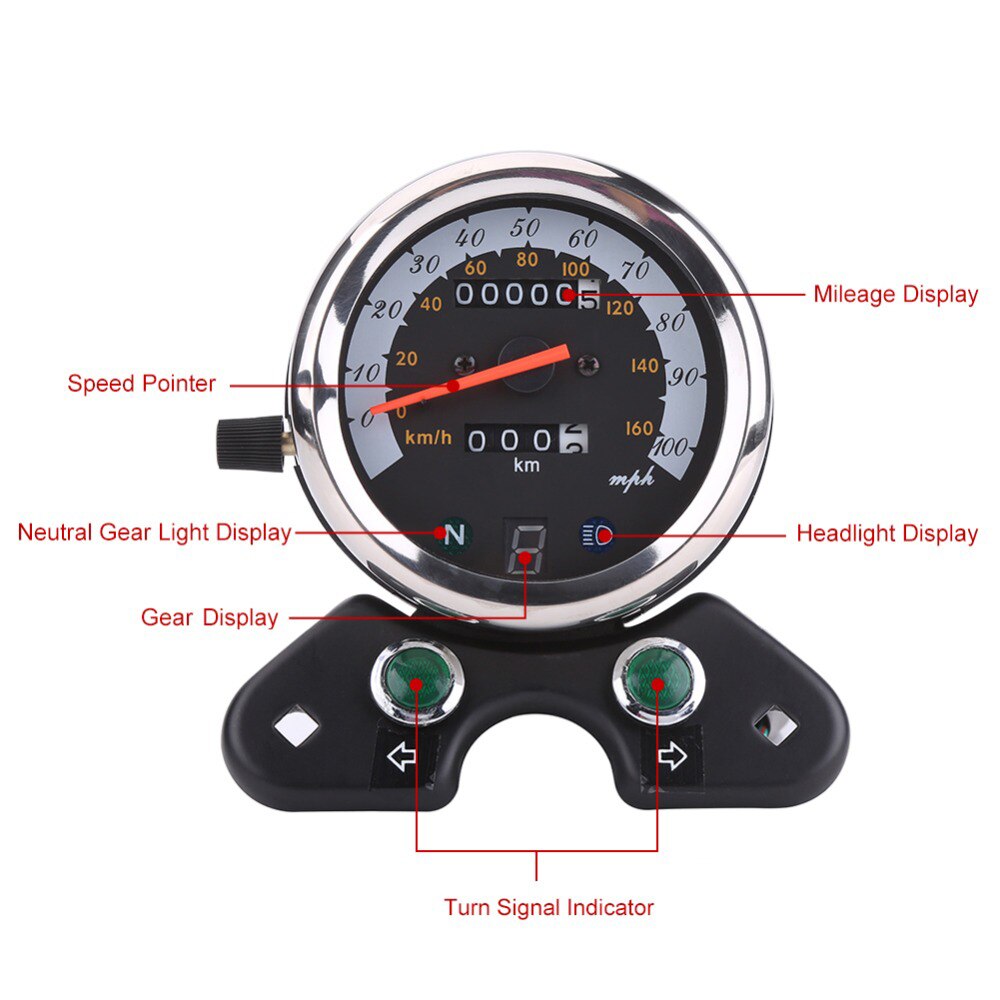 Universal Motorcycle Dual Snelheidsmeter Kilometer... – Grandado
