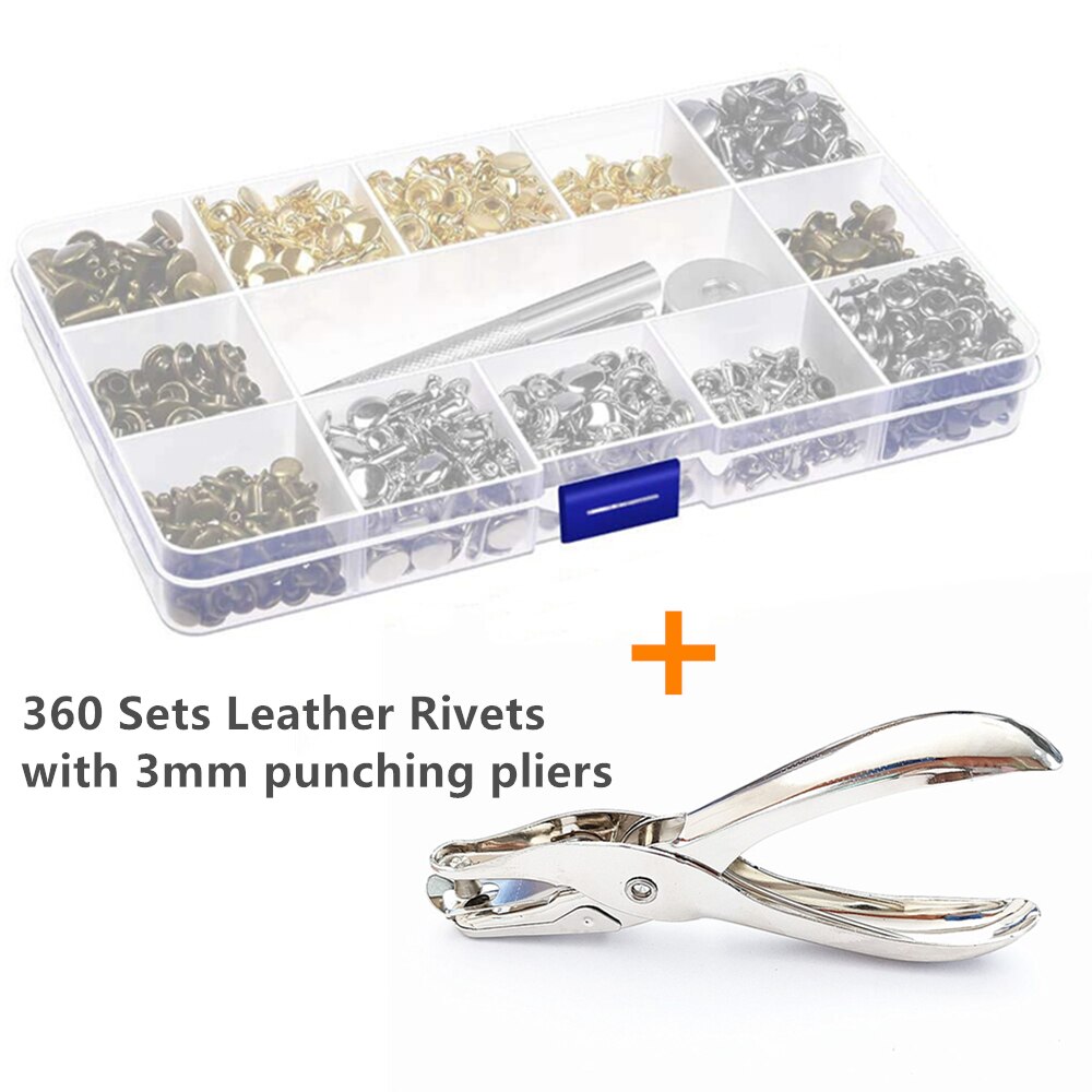 360 Sets Leather Rivets Double Cap Rivet Tubular M... – Vicedeal