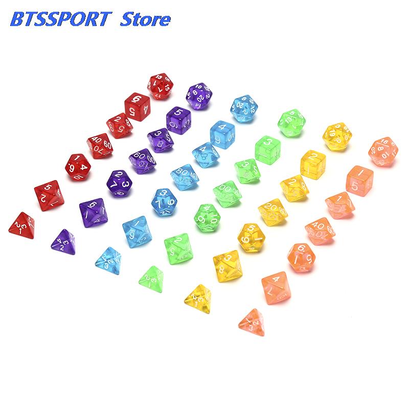 7pcs/set Game Dice D&D Colorful Multicolor acr... – Grandado
