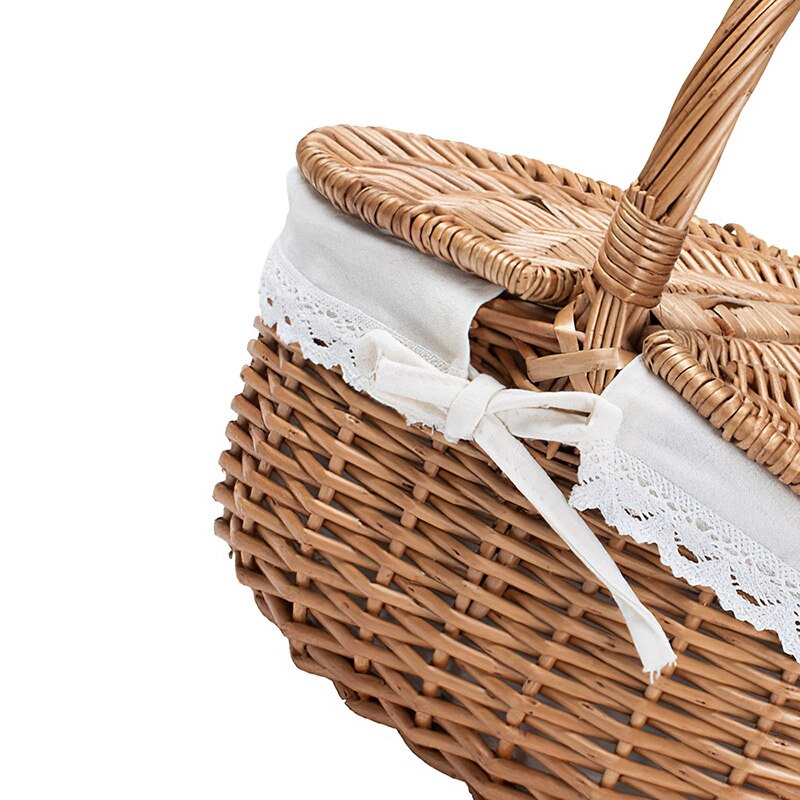 Hand-Woven Rattan Tray Wicker Bags Camping Shoppin... – Grandado