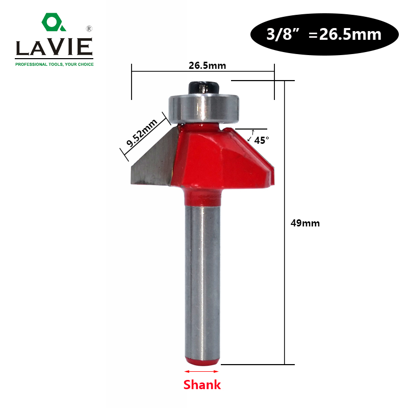 LAVIE 1pc 6mm 6.35mm Shank 45 Degree Chamfer Route... – Grandado