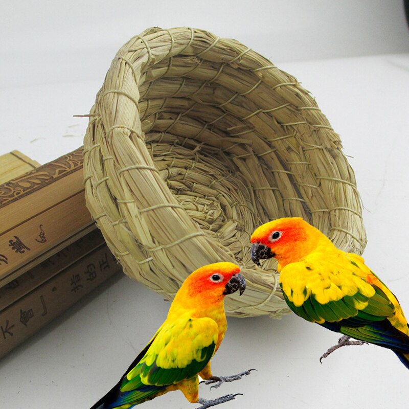 Straw Budgerigar Bird's Nest Round Rattan Bird Nes... – Grandado
