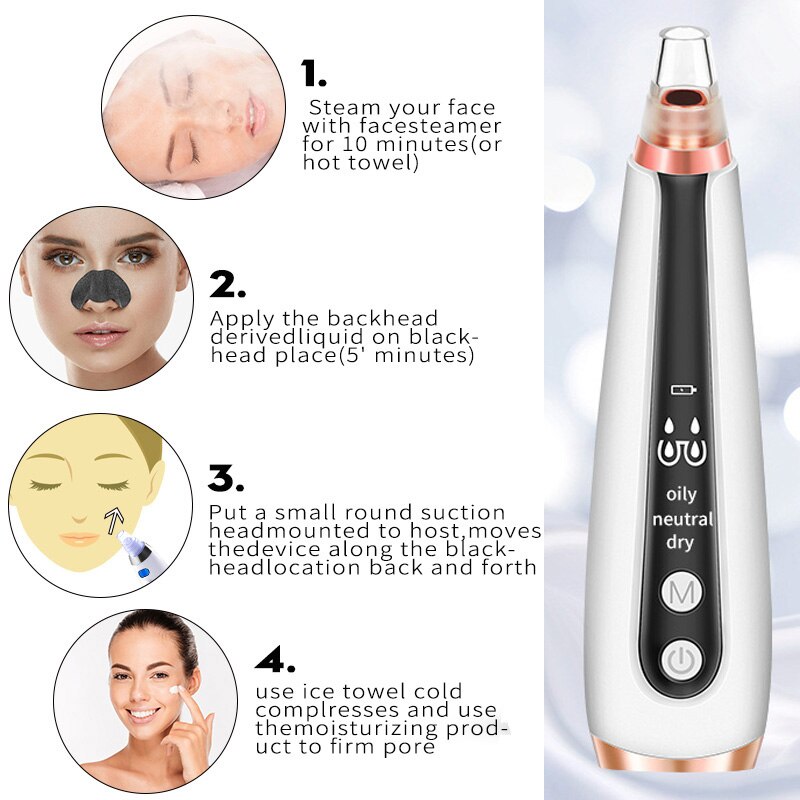 USB Charging Vacuum Suction Cleaner Facial Skin Ca... – Vicedeal