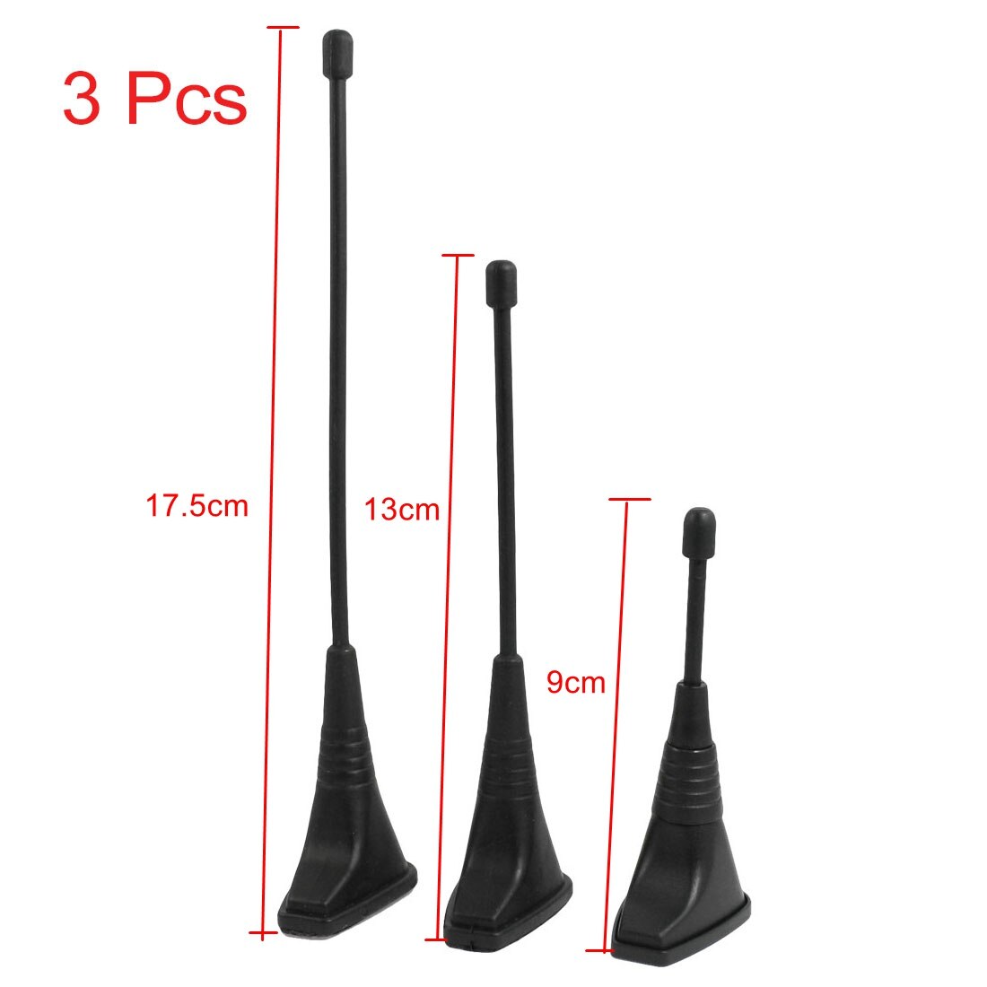 X Autohaux 3 In 1 Auto Dak Decoratieve Antenne Zwa... – Grandado