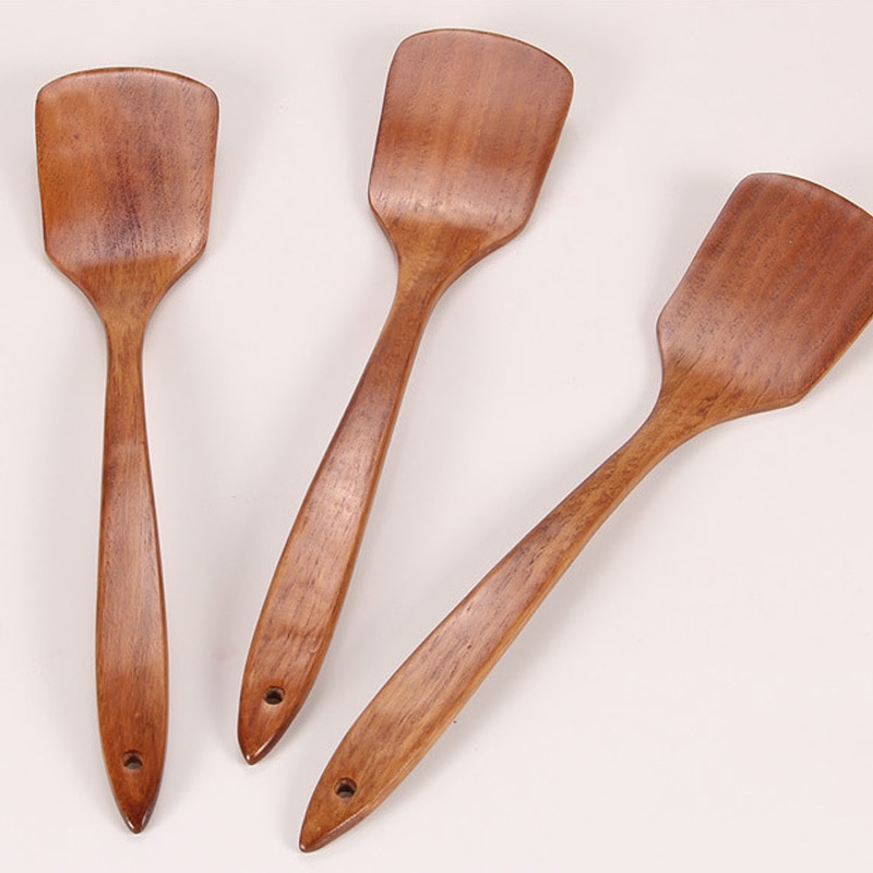 Solid Wood Spoons Spatula Chef Long-handled Nonsti... – Grandado