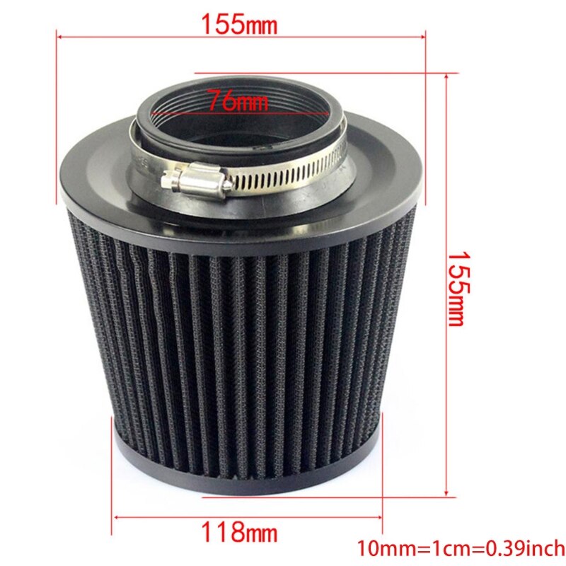 76mm Racing Car Universal Air Filter Auto Carbon P... – Grandado