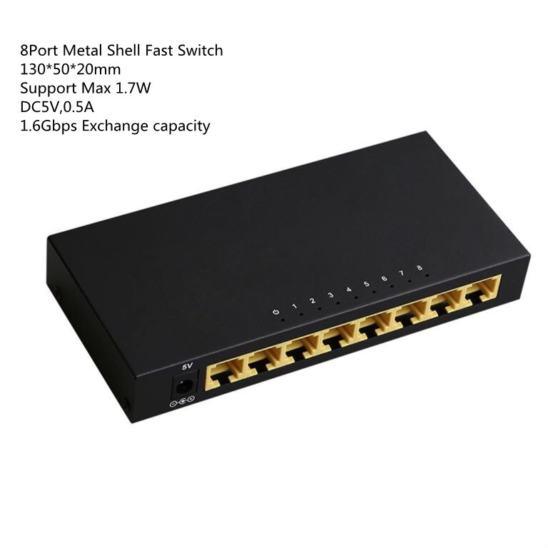 Mini 8port Network Switch Desktop Gigabit Fast Rj4 Grandado