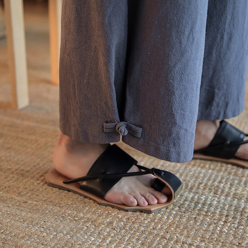 Men Cotton Linen Wide Leg Pants Japanese Harajuku ... – Grandado