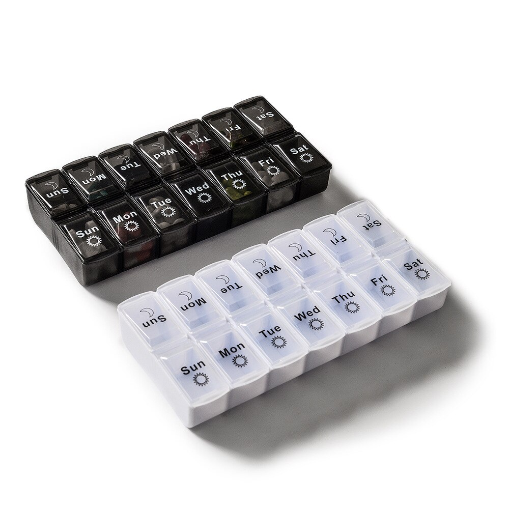 1/2 pack 7 days weekly pill case 28 grids medicine... – Grandado