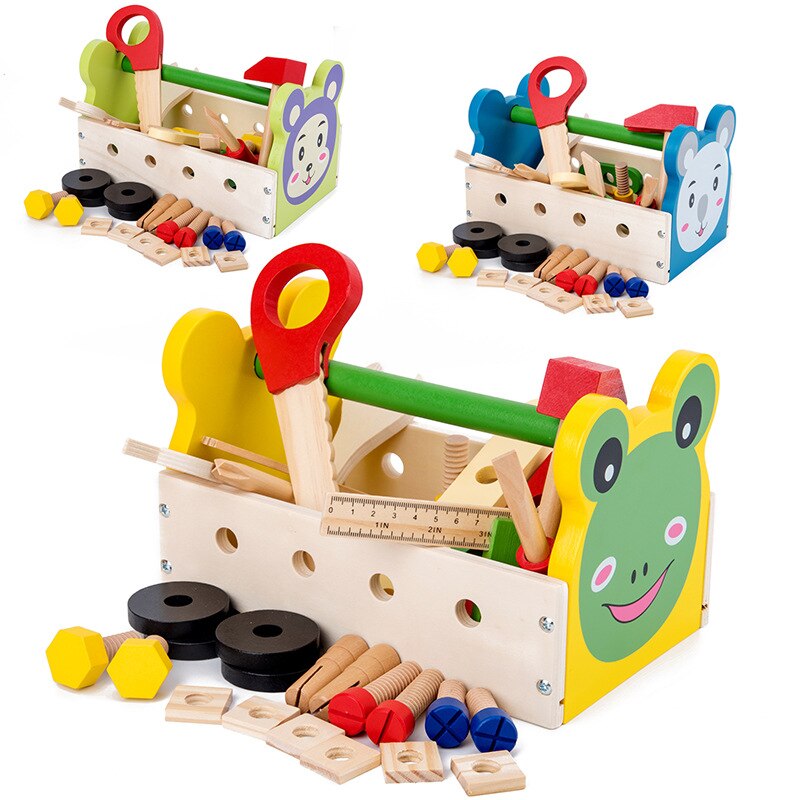 Kids Wooden Repair Tool Box Pretend Play Set Nut D... – Vicedeal