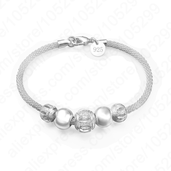 Europe Brand 925 Sterling Silver Charm Bead Bracel... – Grandado