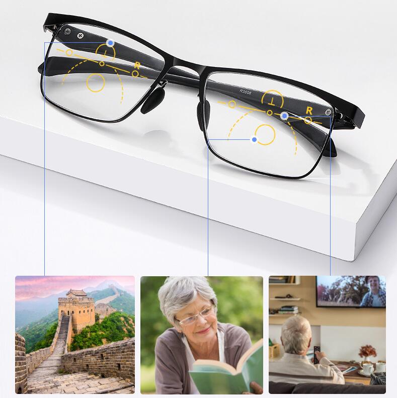 Anti Blue Light Reading Glasses Men Multifocal Pro... – Grandado