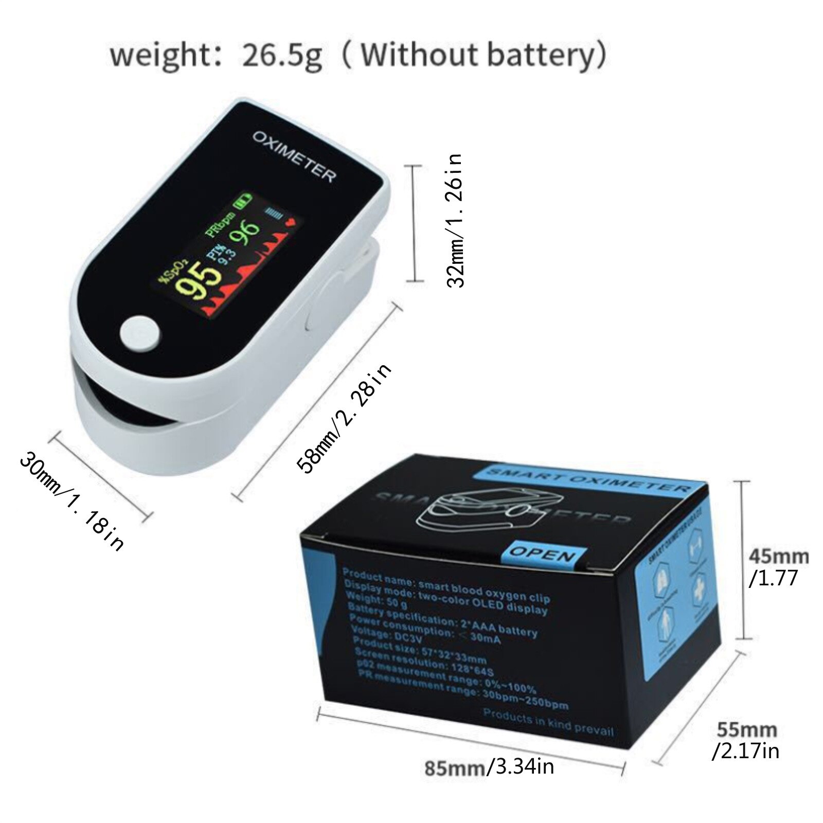 Finger Pulse Oximeter Bluetooth 4.0 Fingertip Pul-... – Vicedeal