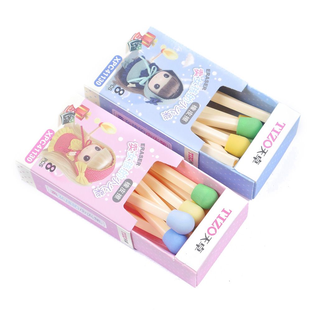 1 box of Novelty Matches Shaped Eraser Colorful fo... – Grandado