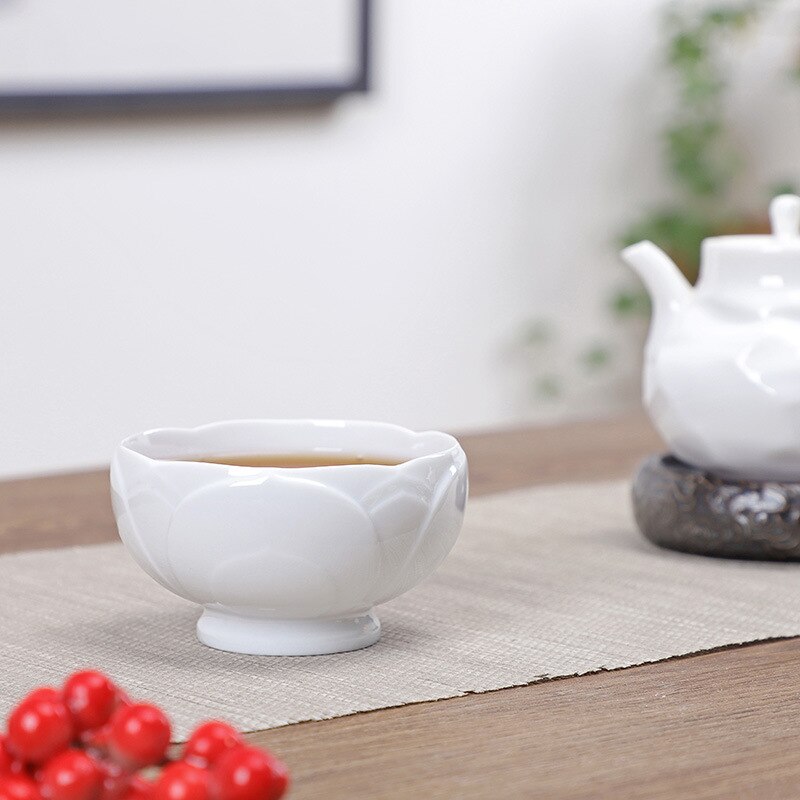 Tea Set Kung Fu TeaCup Lotus Cup Master Cup White ... – Grandado