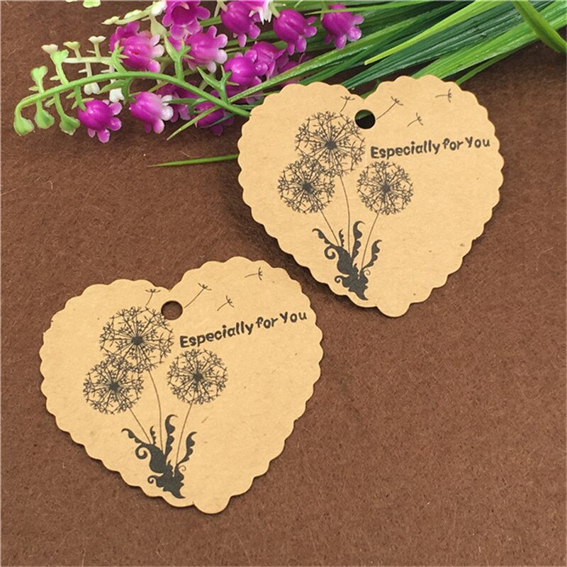 Kraft Paper Card Tags Labels Heart Shape Especiall... – Grandado