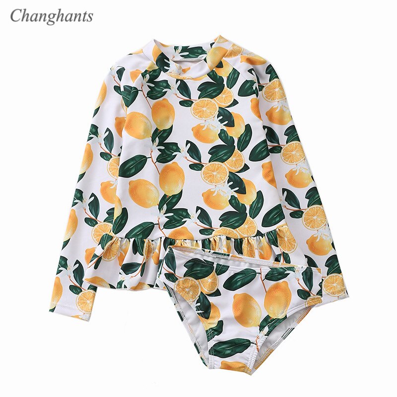 2 12 Y Girls Two Pieces Swimwear With Lemons Patte Vicedeal
