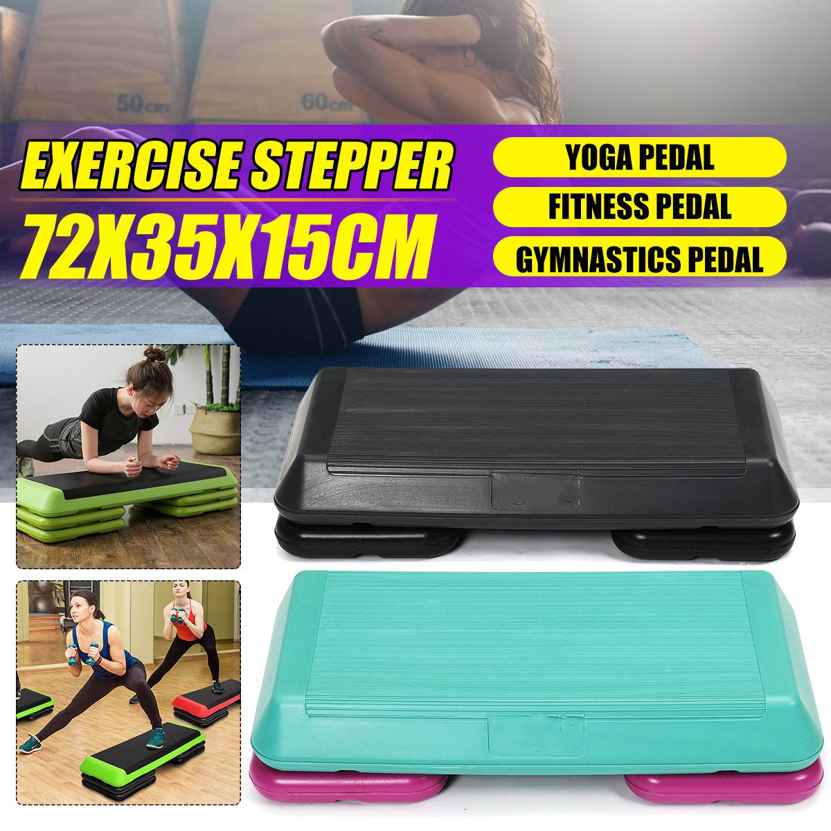 72cm PP Material Aerobic Stepper Adjustable Step H... – Grandado